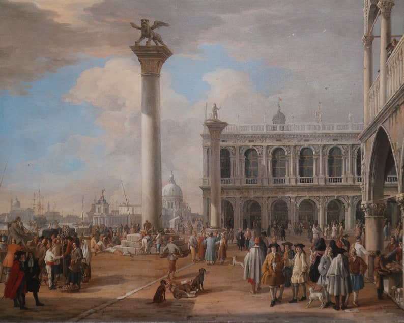 Luca Carlevarijs Vintage Print 1997 the Molo and the Piazzetta, Venice ...