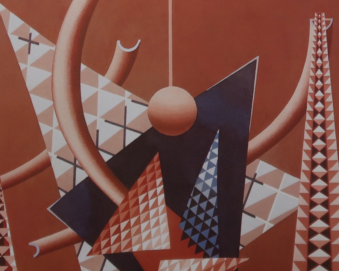 Edward Wadsworth Vintage Print 1986 | "triangles" (1948) | Double ...