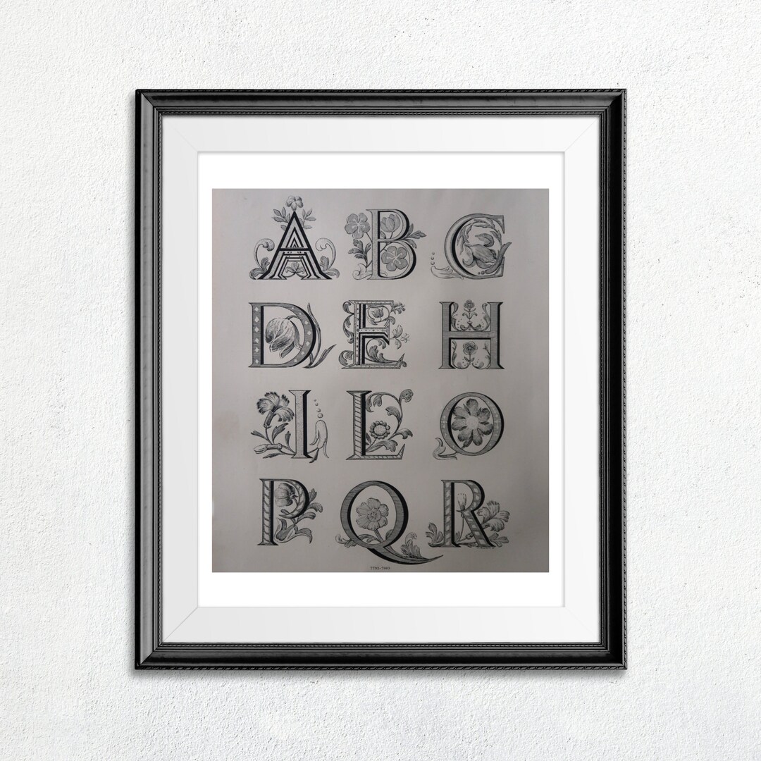 Genuine Antique Late 1800s 17thc Illuminated Letters Print From the ...