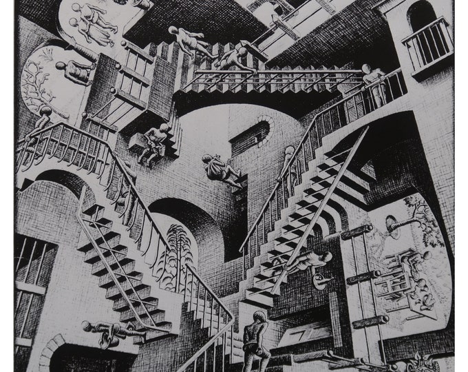 MC Escher Vintage Print 1971 | "relativity" (1953) | Home Decor | Wall ...