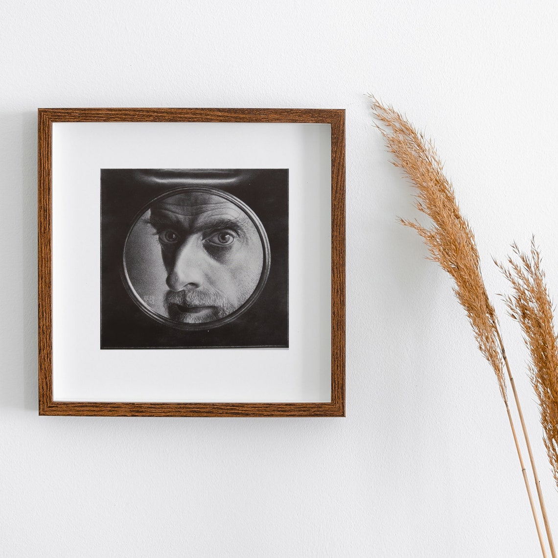 MC Escher Vintage Print 1971 | "self-portrait" (1943) | Home Decor ...