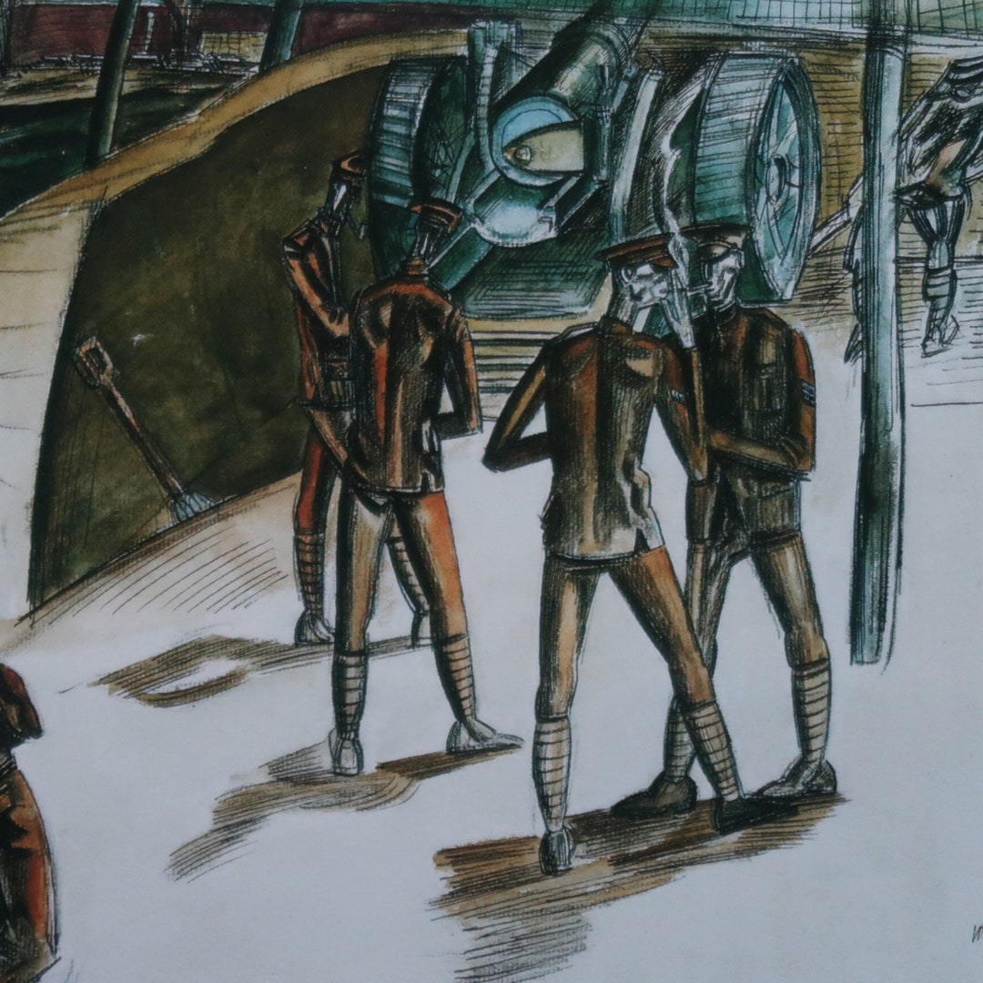 Small Percy Wyndham Lewis Vintage Print 1986 | "the Menin Road" (c1918 ...
