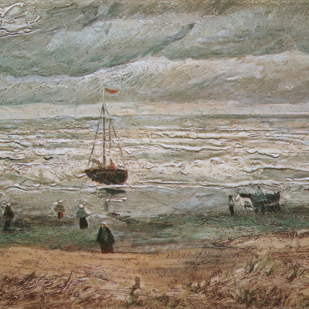 Vincent Van Gogh Vintage Print 1990 | "beach With Figures and Sea With ...