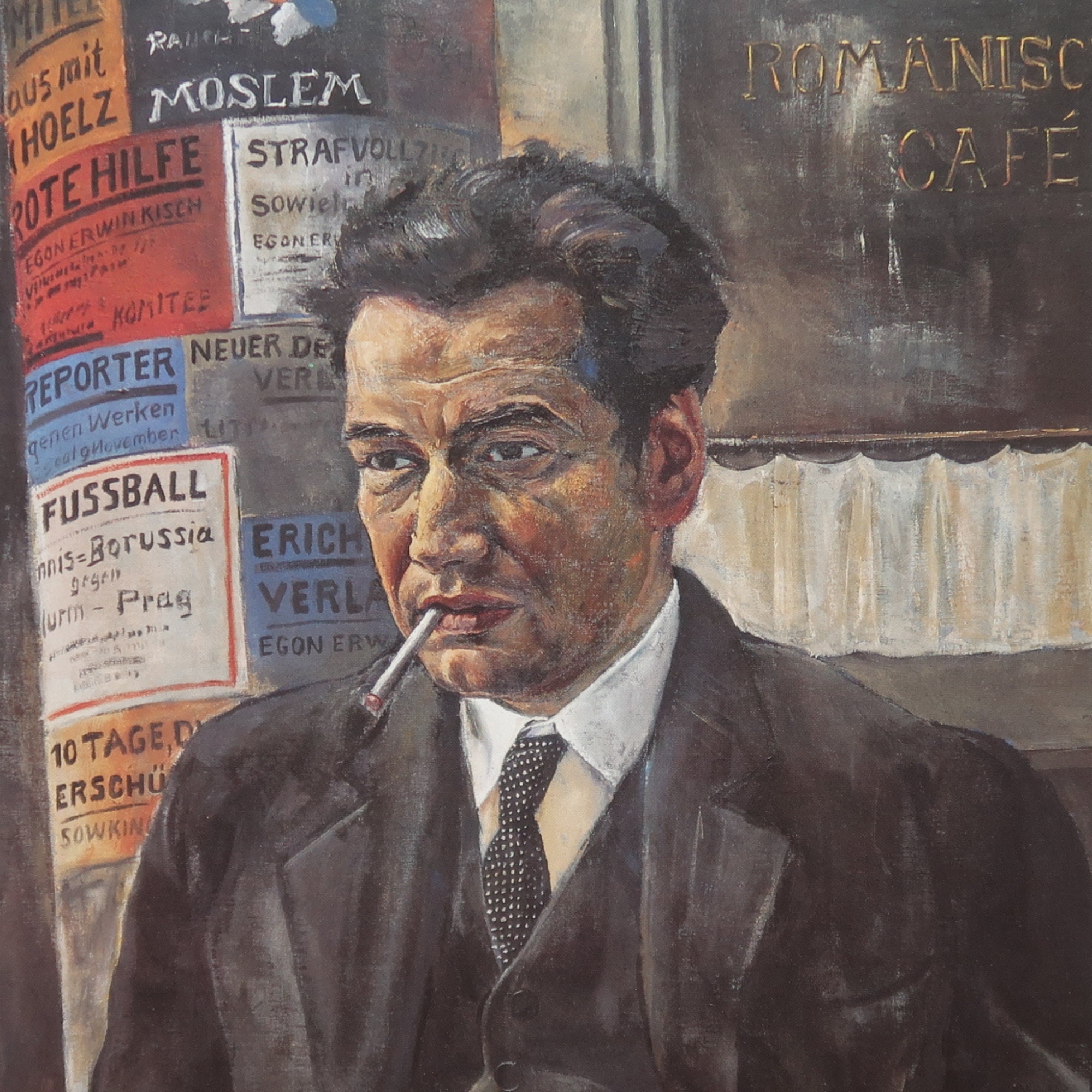 Rudolf Schlichter Vintage Print 1985 | "portrait of Egon Erwin Kisch ...