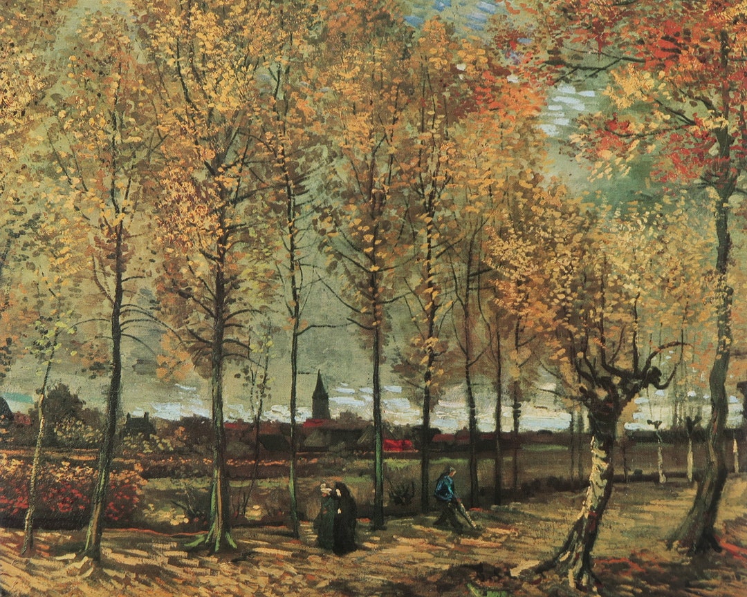 Vincent Van Gogh Print 1990 | "lane With Poplars" 1885 | Vintage Art ...