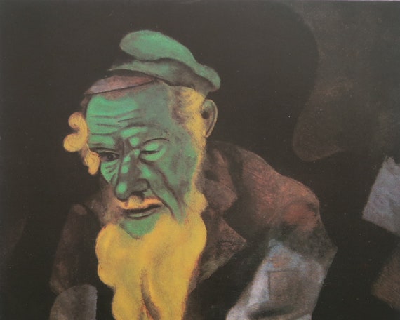 Marc Chagall Vintage Print 1998 jew in Green - Etsy