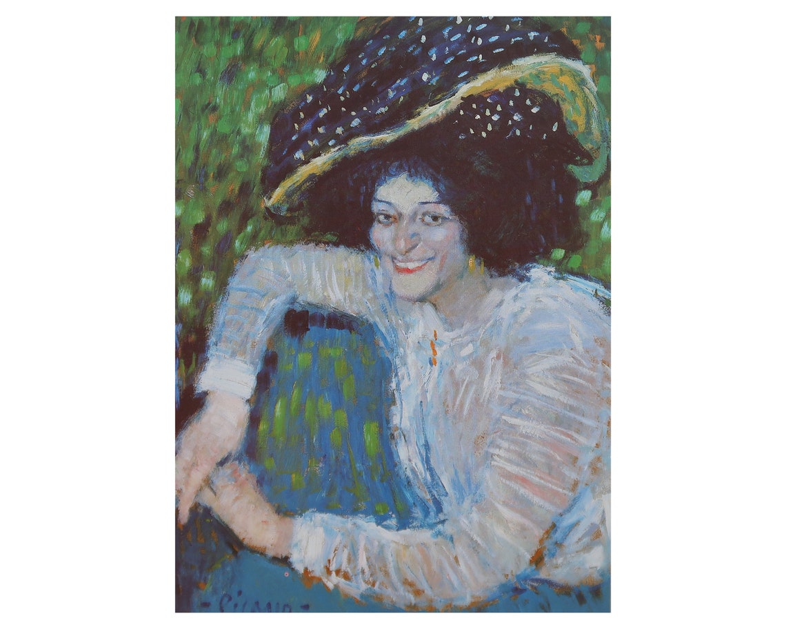 Pablo Picasso Vintage Print 1987 smiling Woman Bust 1901 Art Print Home ...