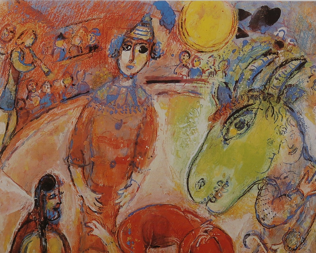 Marc Chagall Vintage Print 1989 yellow Moon - Etsy