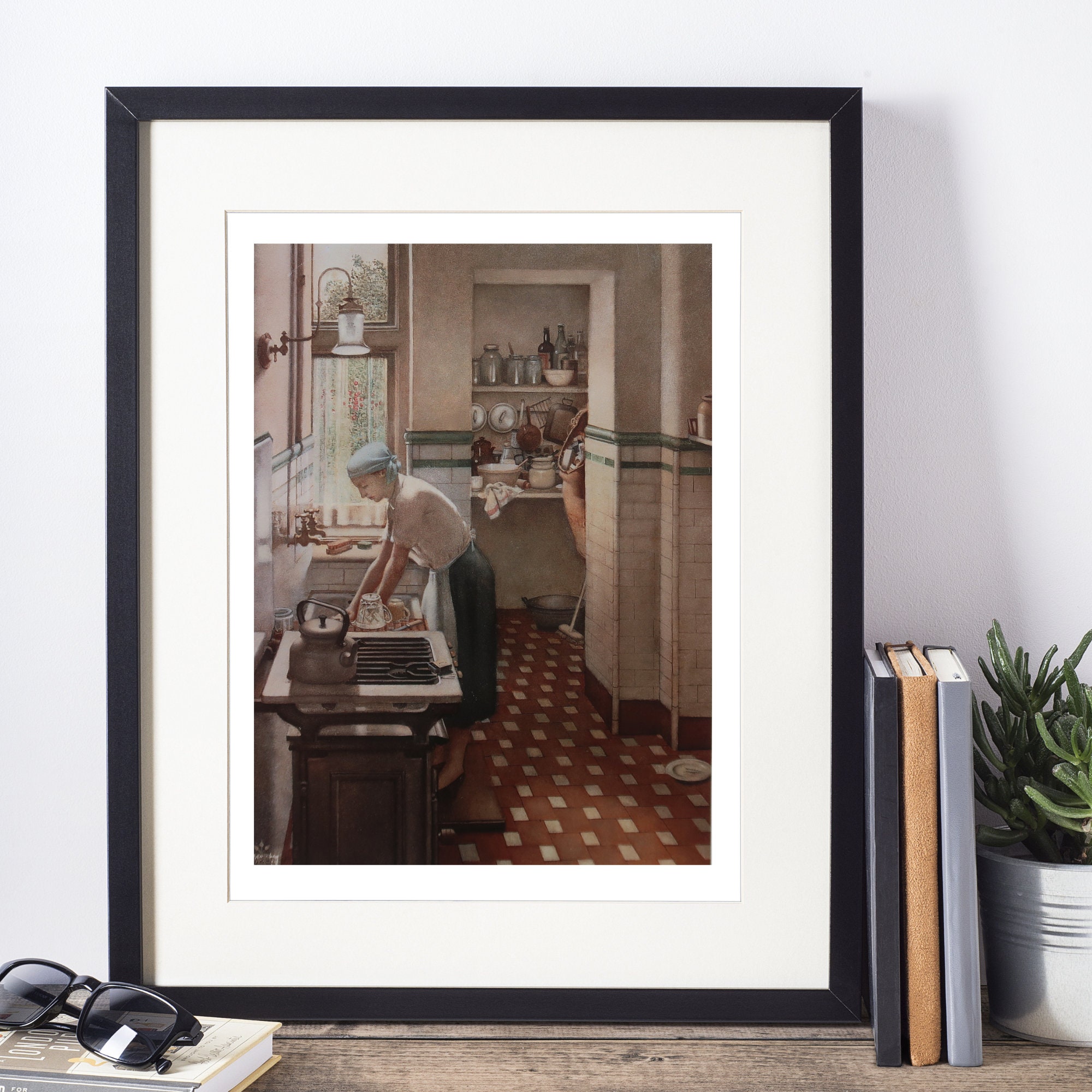 Harry Bush Vintage Print 1996 | "the Tiled Kitchen" (1954) | Home Decor ...