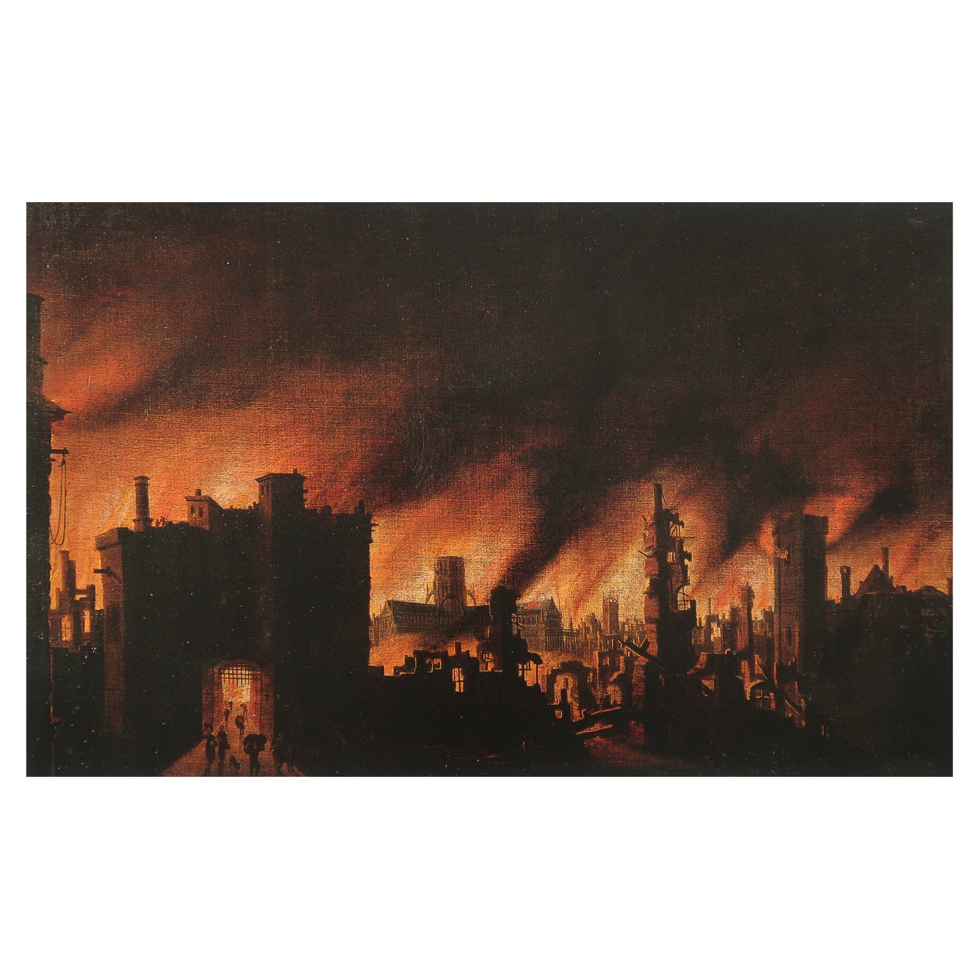 After Jan Griffier the Elder Vintage Print 1996 the Great Fire of ...