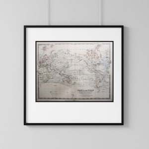Original 1882 'chart of the World on Mercators Projection by Keith Johnston Handy Royal Atlas ...