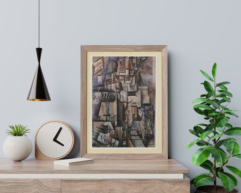 Pablo Picasso Vintage Print 1966 the Aficionado 1912 Cubism Home Decor Genuine Vintage Print ...