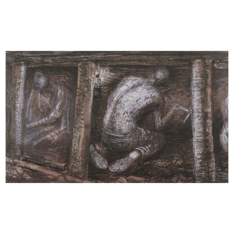Small Henry Moore Vintage Print 1986 | "at the Coalface" (1942) | Home ...