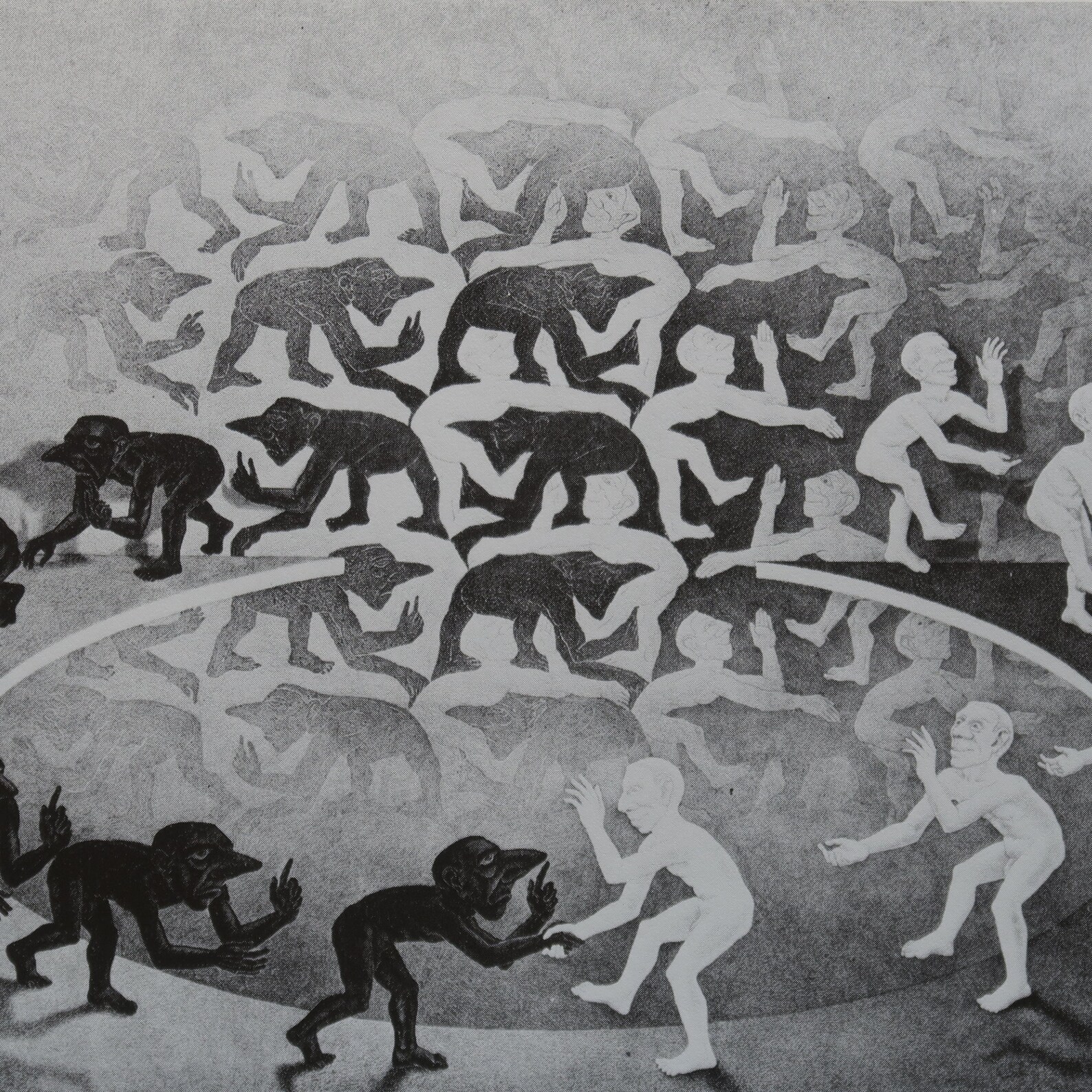 Small MC Escher Vintage Print 1971 | "encounter" (1944) | Home Decor ...