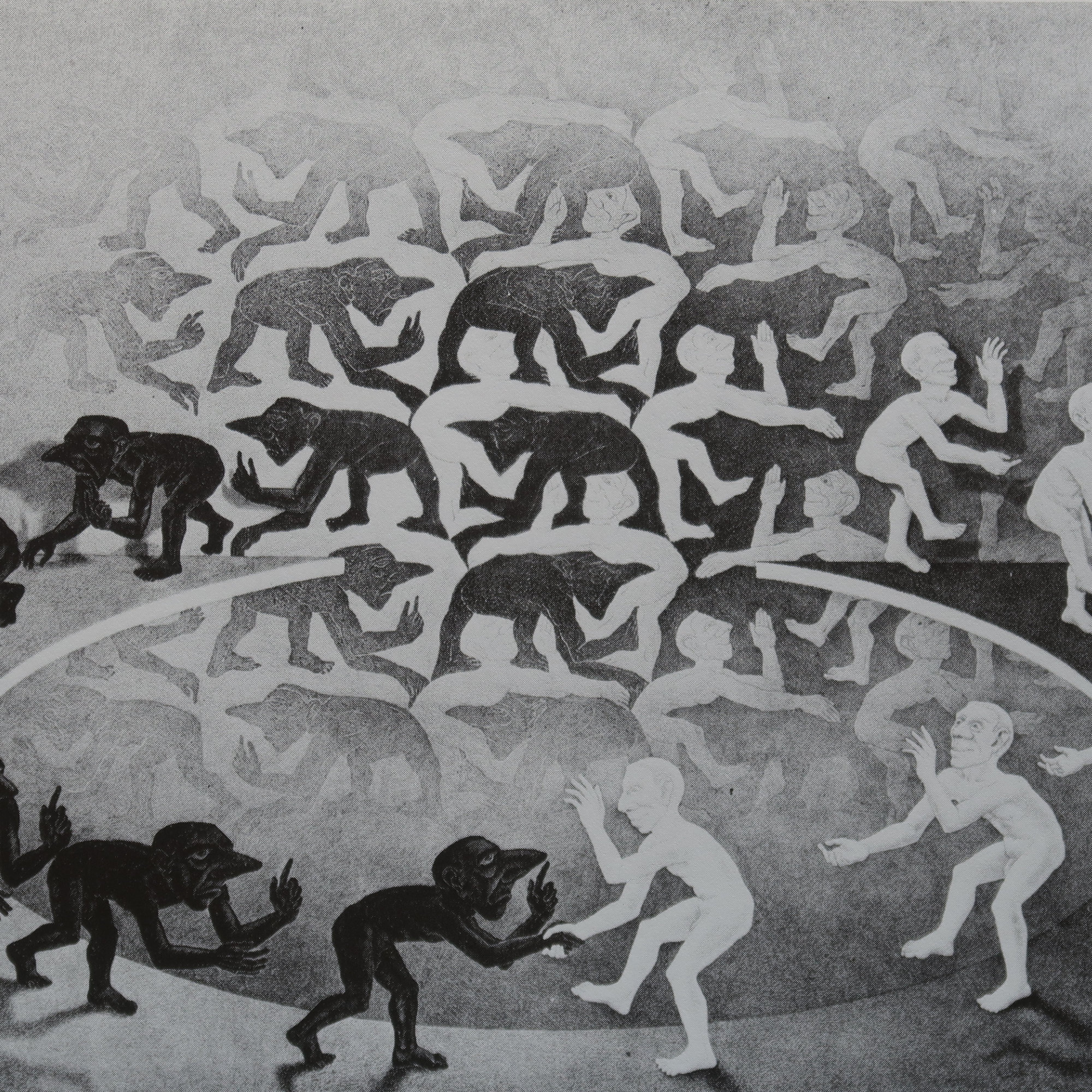 Small MC Escher Vintage Print 1971 | "encounter" (1944) | Home Decor ...