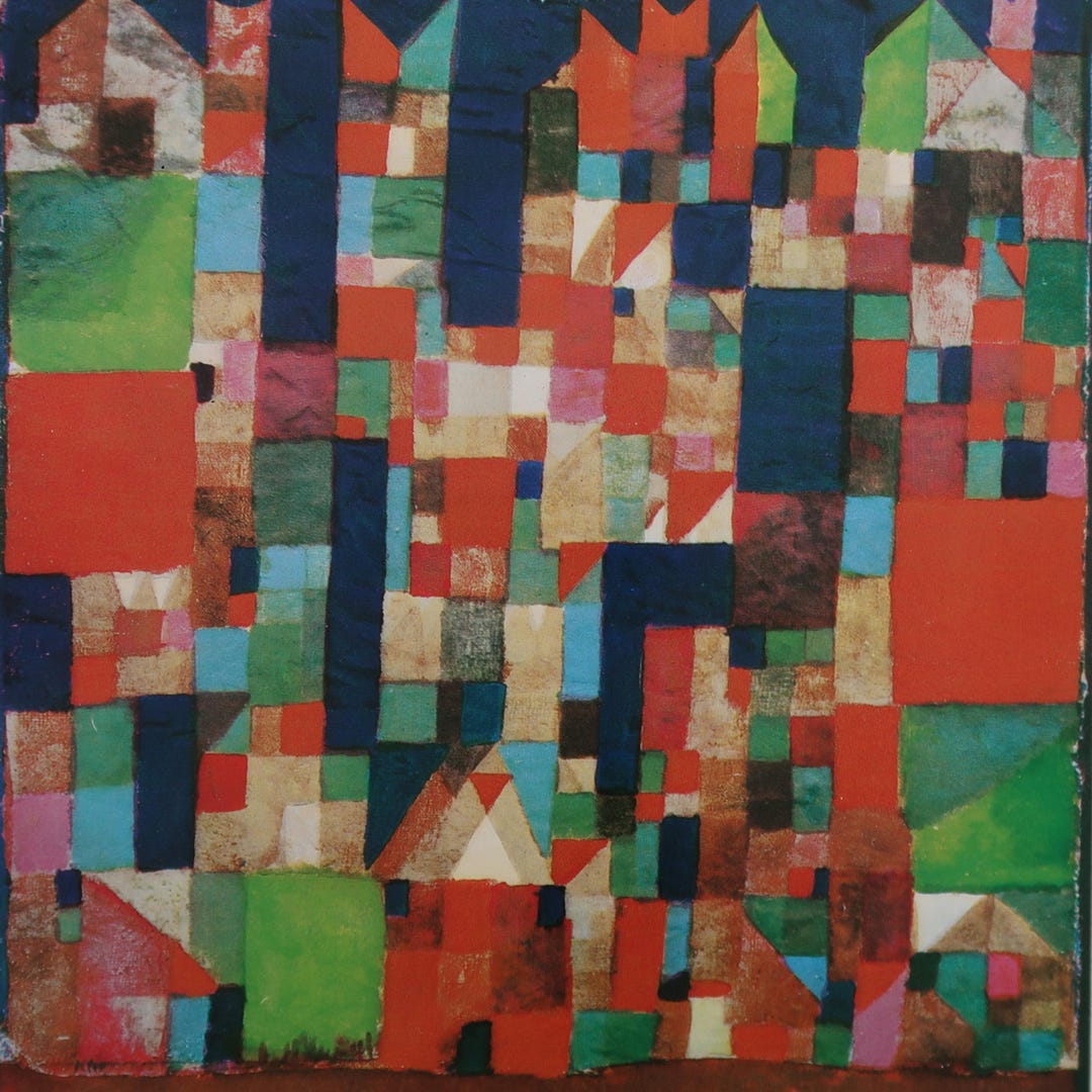 Paul Klee Vintage Print 1987 | "city Picture With Red and Green Accents ...