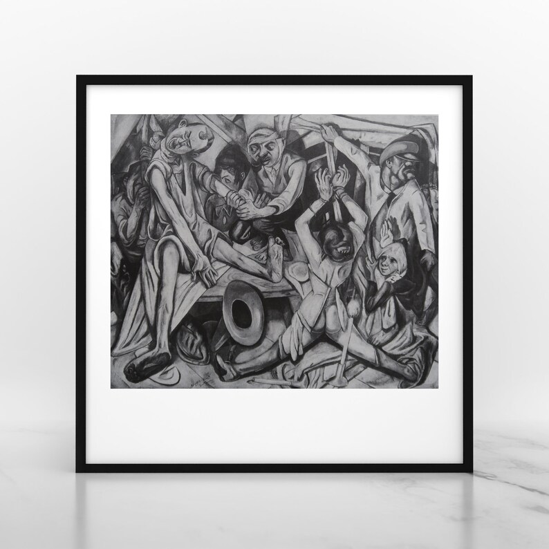Max Beckmann Black & White Vintage Print 1986 the Night 1918-19 Home ...