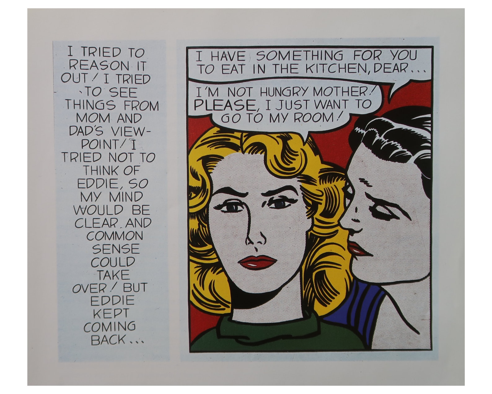 Roy Lichtenstein Vintage Print 1999 | Eddie Diptych (1962) | Vintage ...