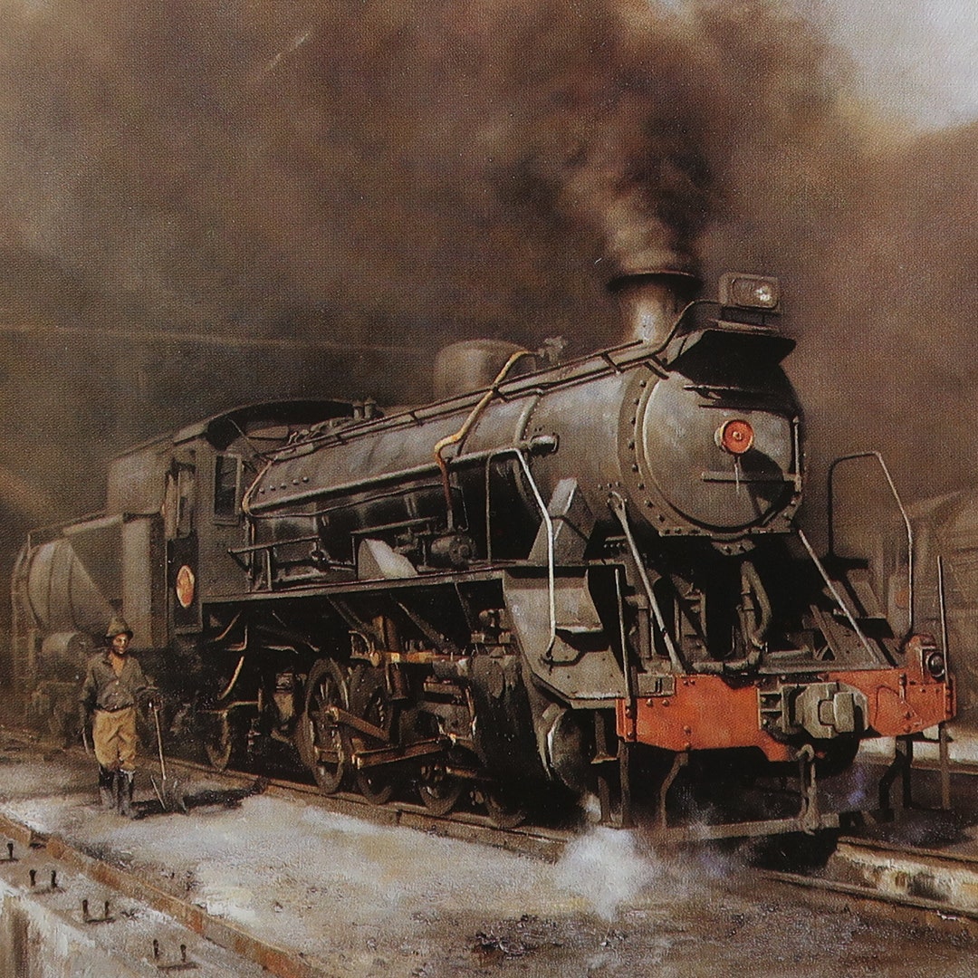 David Shepherd Vintage Print 1989 | "germiston Steam Sheds ...