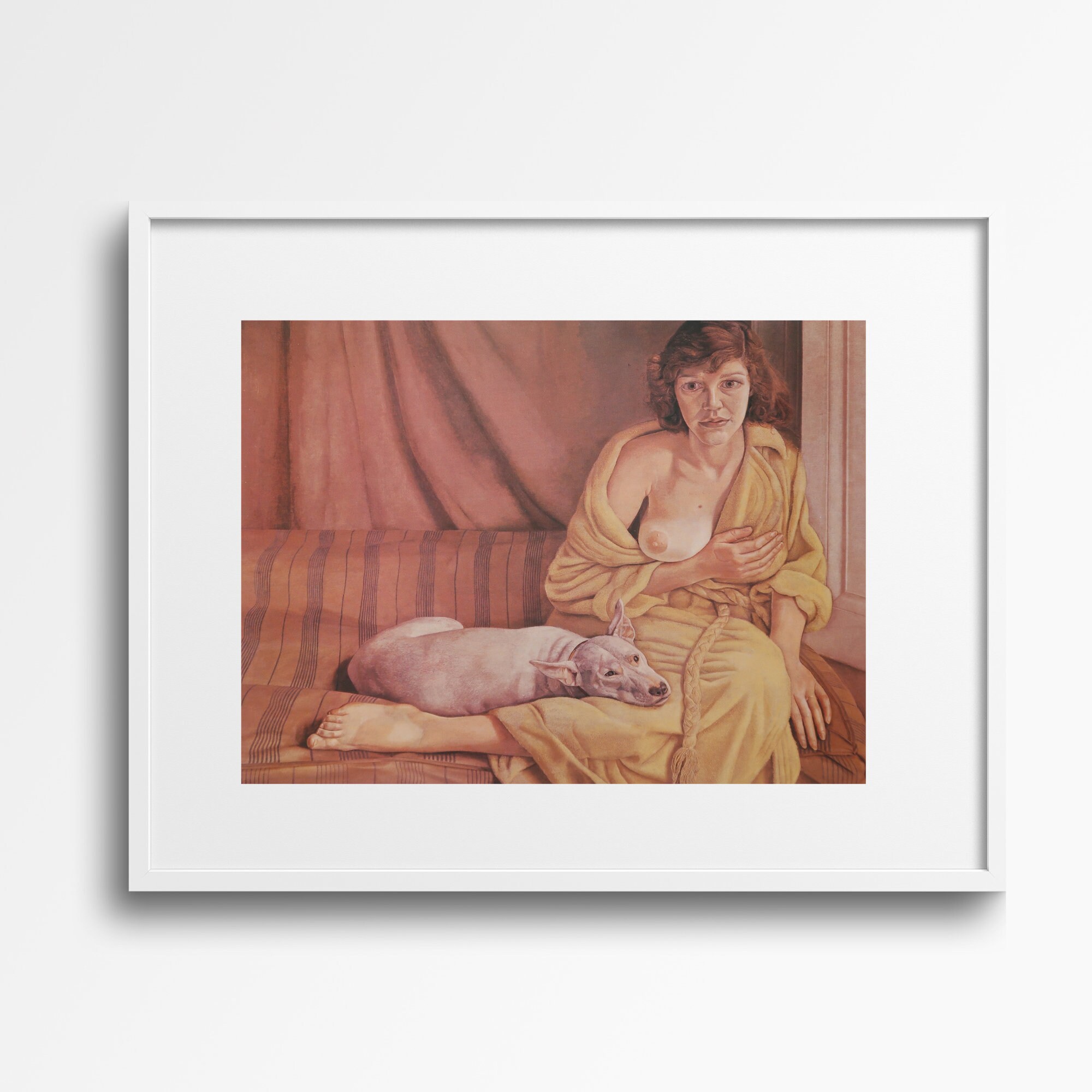 Lucian Freud Vintage Print 1994 girl With a White Dog 1951-2 Home Decor ...