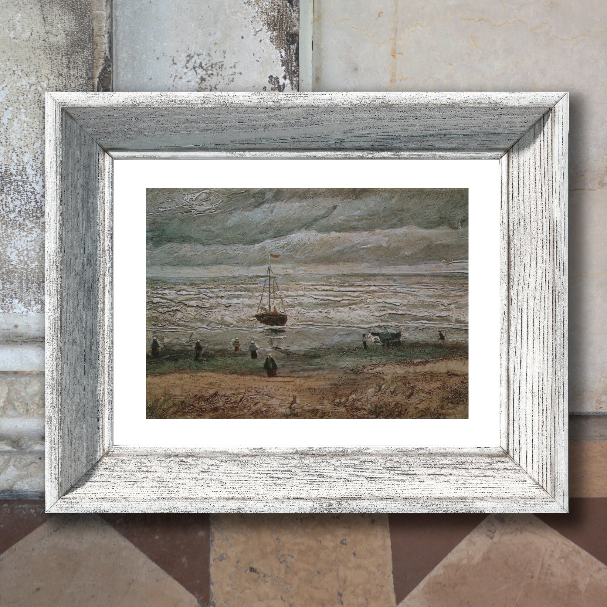 Vincent Van Gogh Vintage Print 1990 | "beach With Figures and Sea With ...