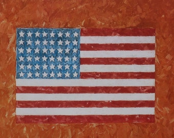 Jasper Johns flag FRAMED Iconic Pop Art - Etsy