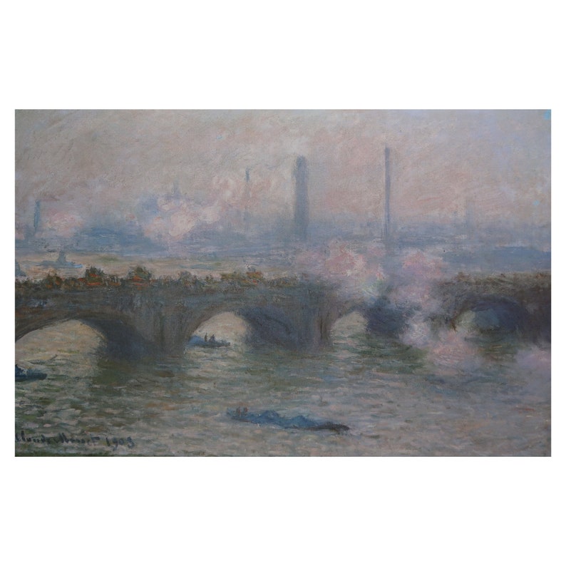 Claude Monet Vintage Print 1986 waterloo Bridge, Gray Day' 1903 Home ...