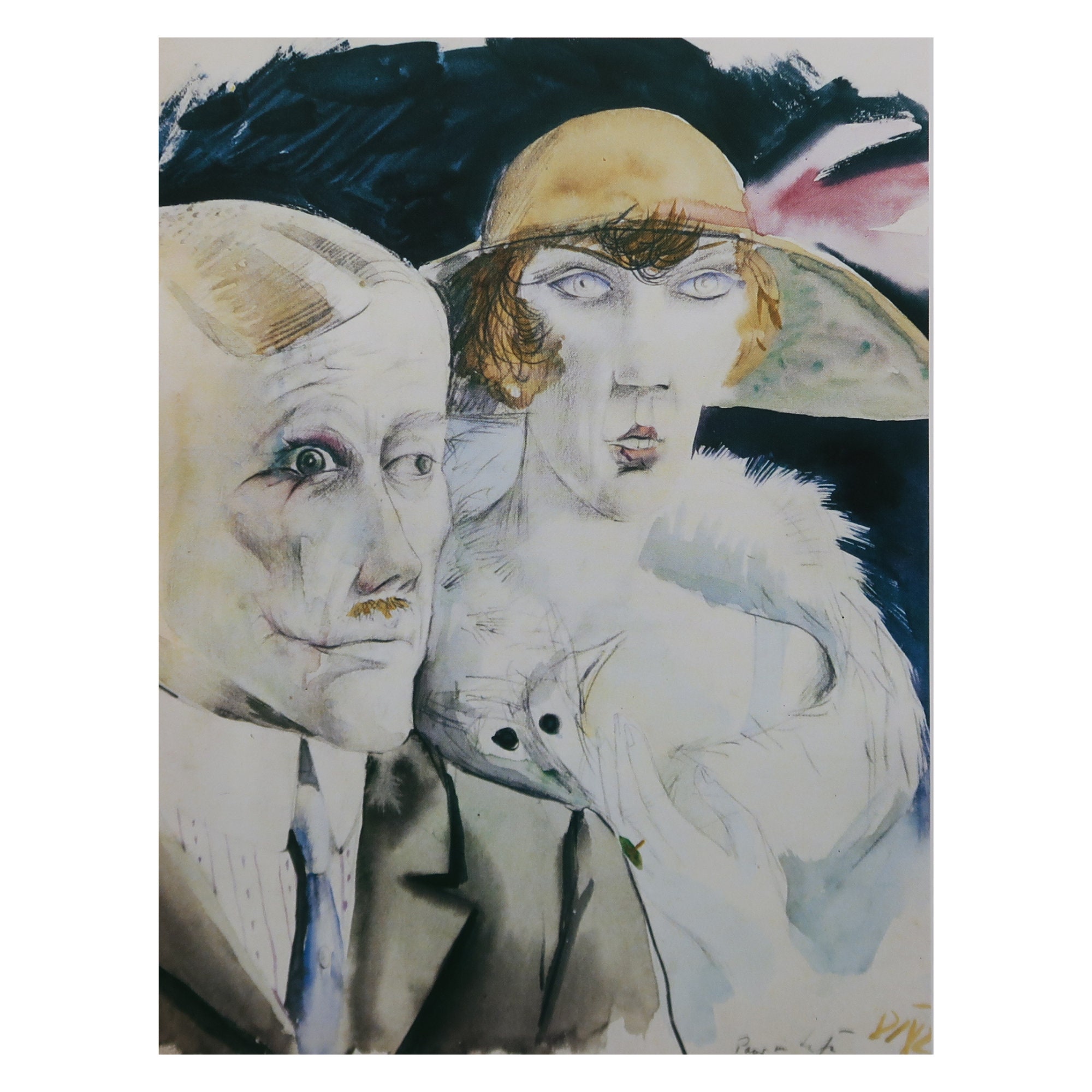Otto Dix Vintage Print 1986 | "cafe Couple" (1921) | Home Decor | Wall ...