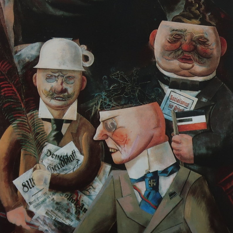 George Grosz Vintage Print 1985 pillars of Society 1926 Home Decor Wall ...
