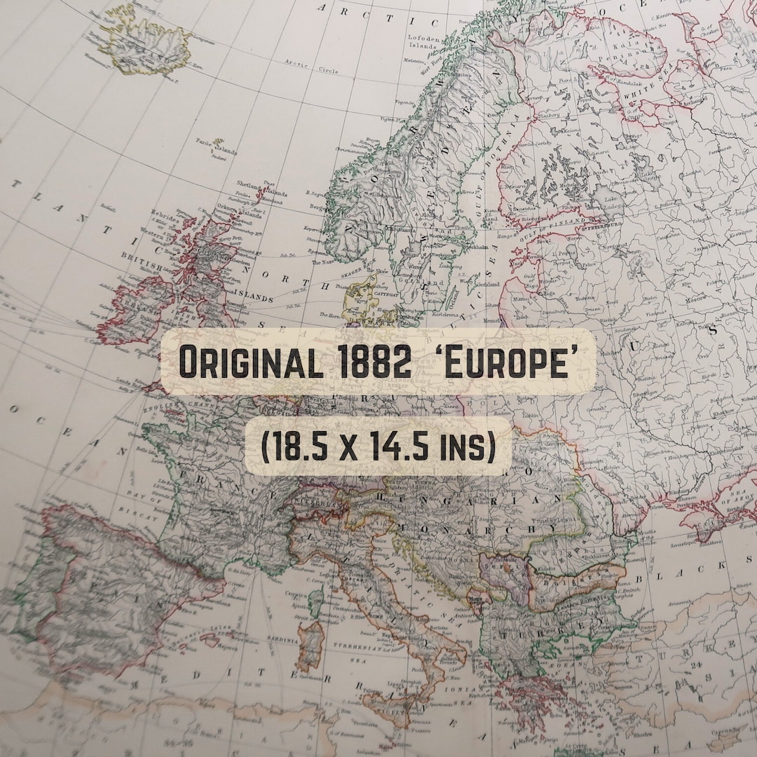 Original 1882 'europe' Map by Keith Johnston | Handy Royal Atlas ...