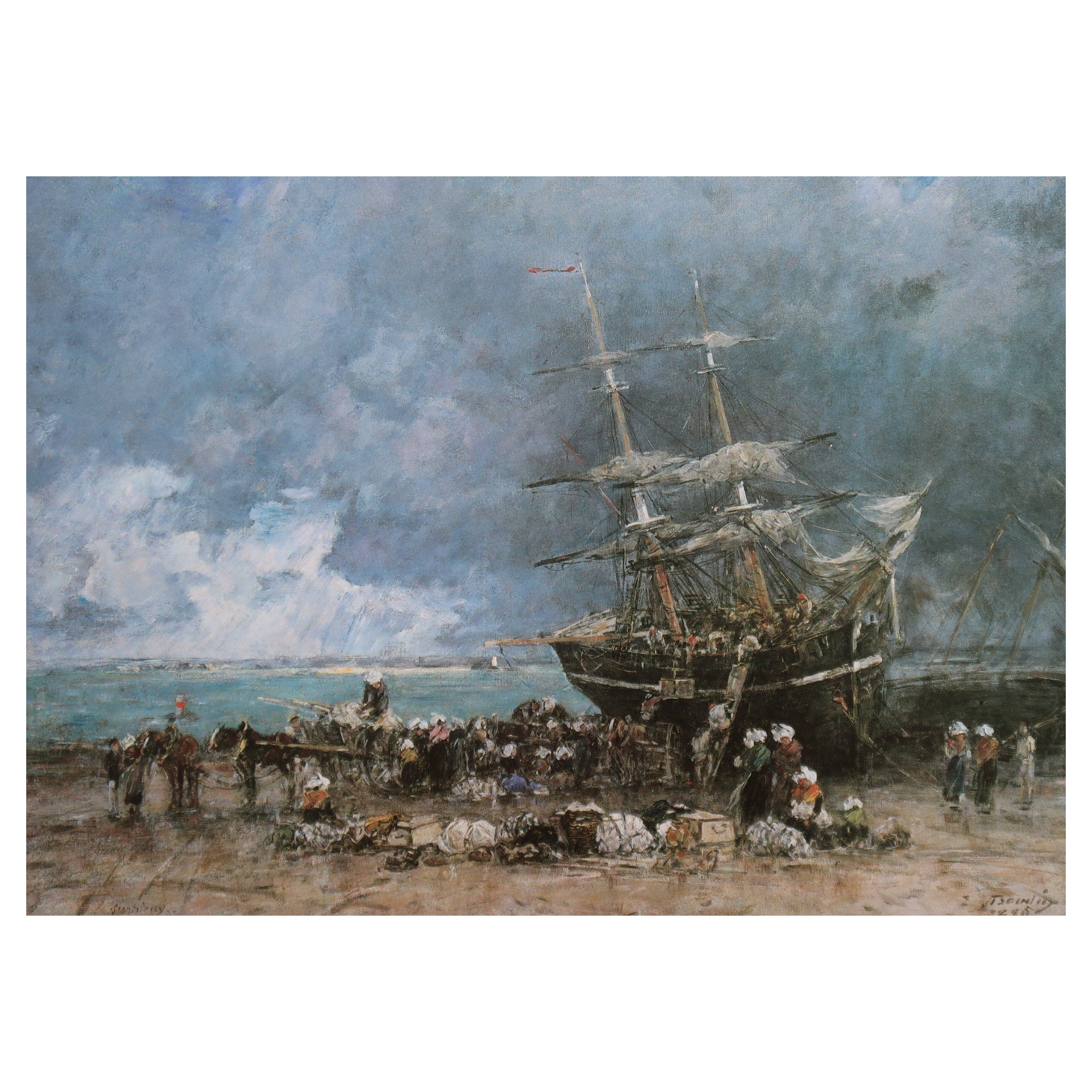 Eugene Boudin Vintage Print 1986 | "return of the Terre-neuvier" (1875 ...