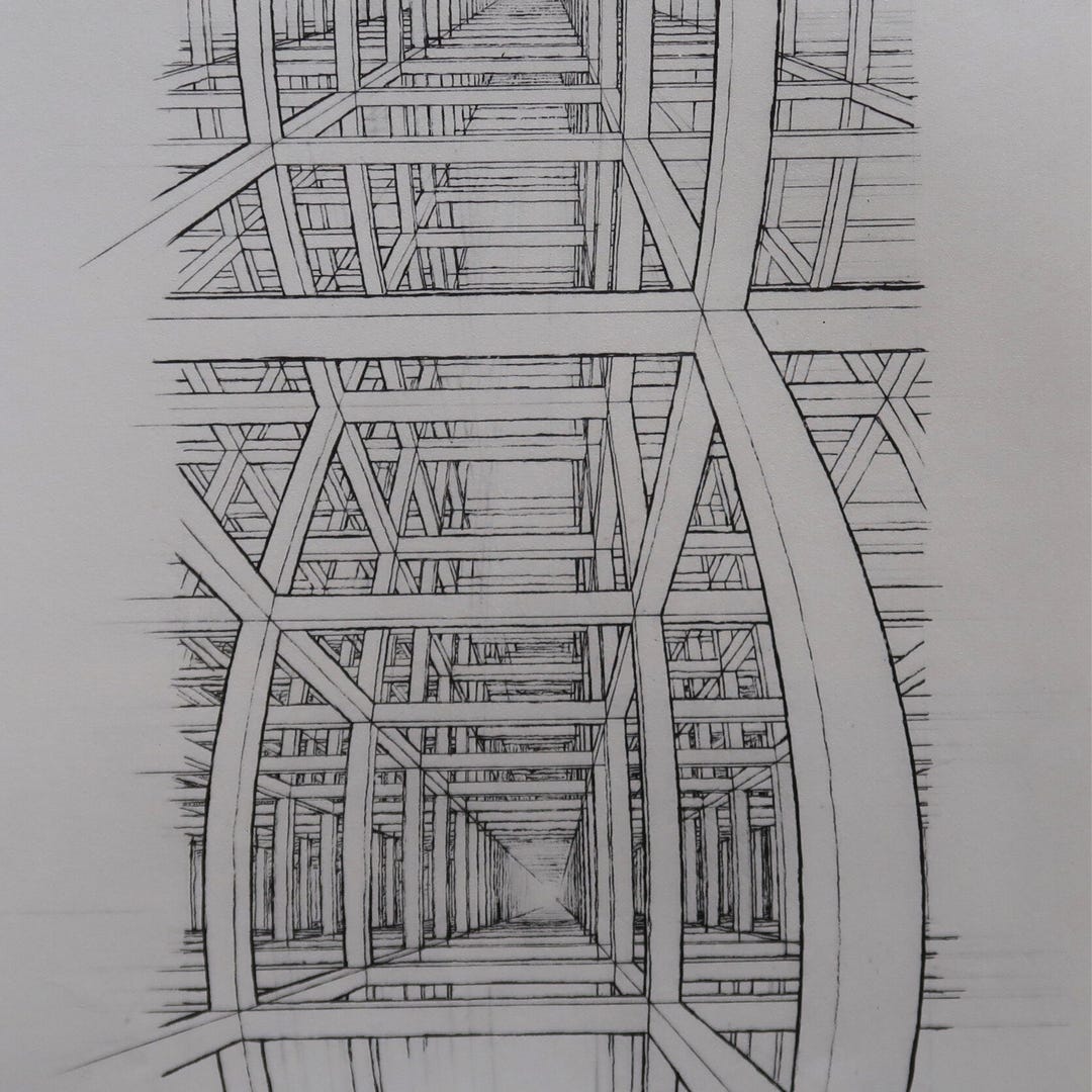 MC Escher Vintage Print 1971 | "study for Lithograph 'house of Stairs ...