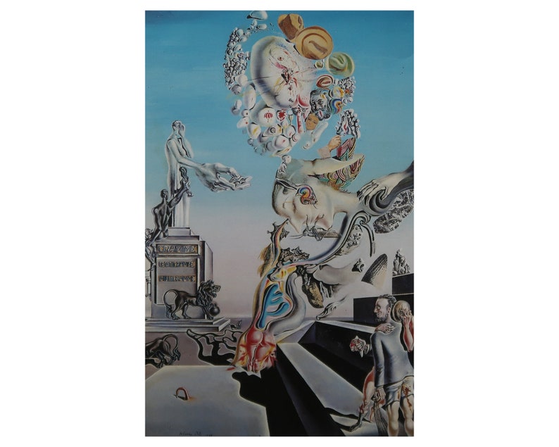 Salvador Dali Vintage Print 1980 lugubrious Game - Etsy