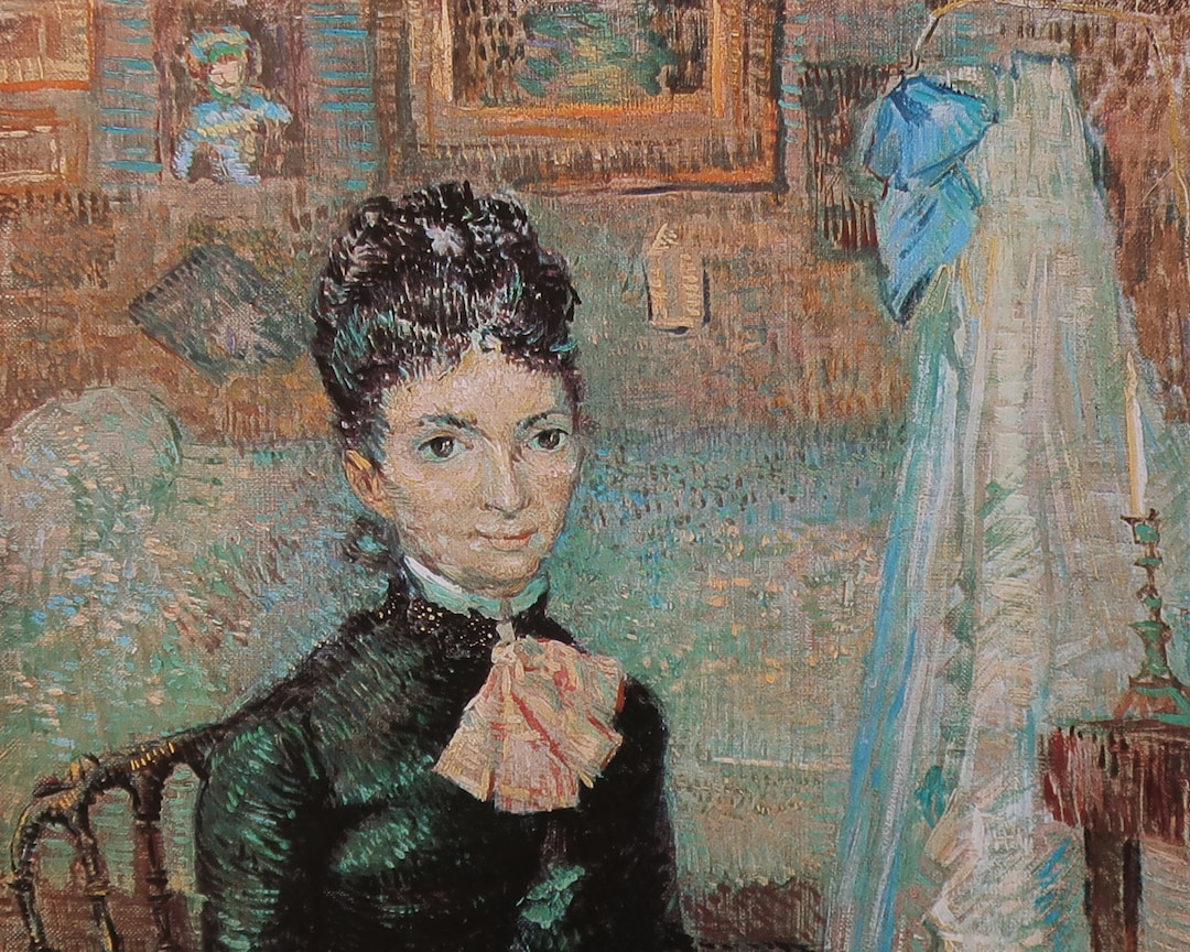 Vincent Van Gogh Vintage Print 1990 | Lady, Sitting by a Cradle (1887 ...