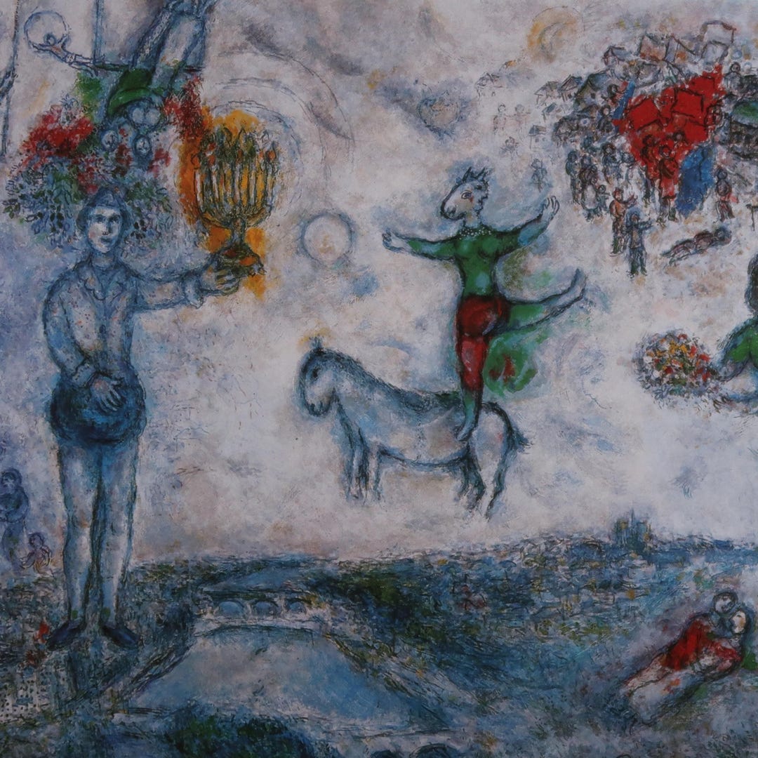 Marc Chagall Vintage Print 1987 | "paris Landscape" (1978) | Home Decor ...