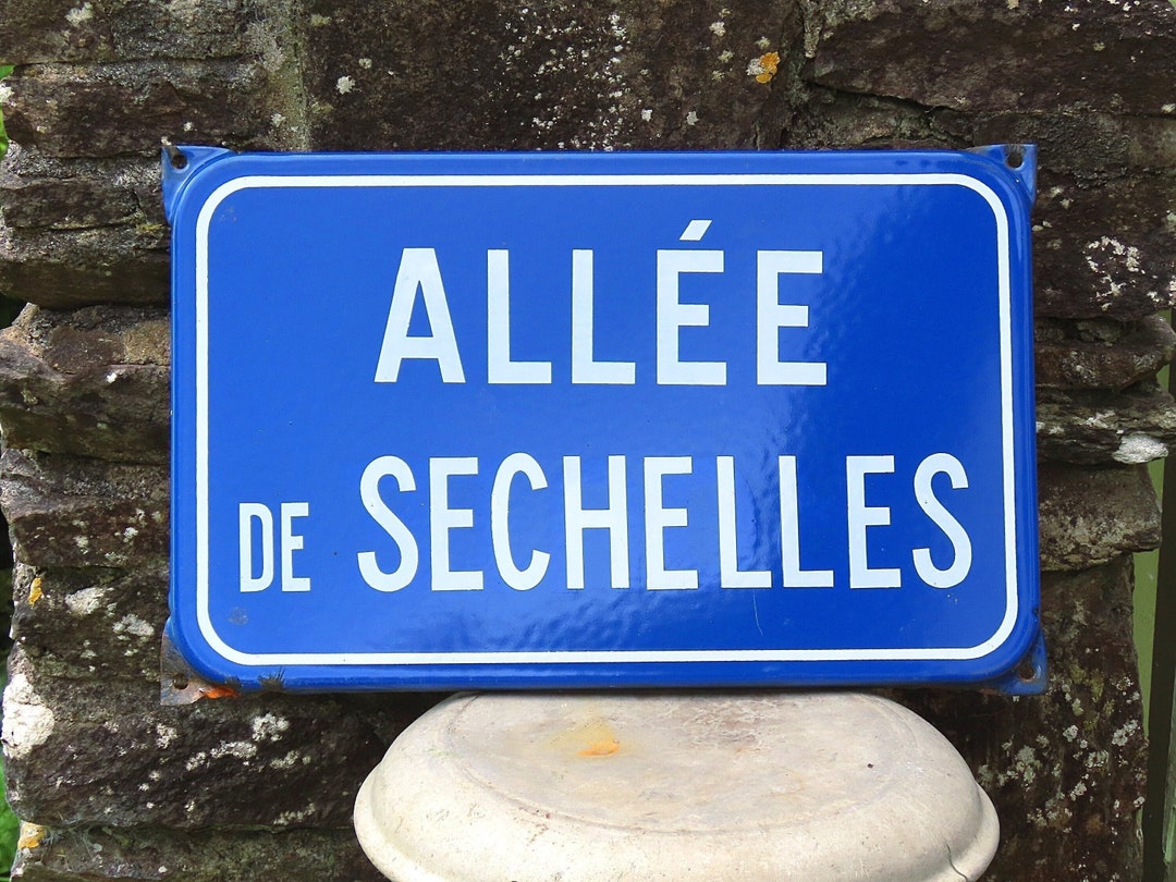 Vintage 1950-60s French 'allée De Sechelles' Genuine Vitreous Enamel on ...