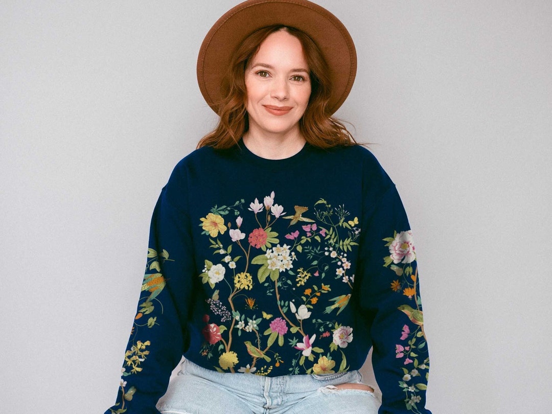 Fairycore Wildflowers Sweatshirt, Boho Cottagecore Crewneck, Pastel ...