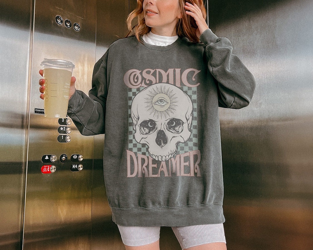 Cosmic Dreamer Comfort Colors Sweatshirt, Retro Hippie Crewneck ...
