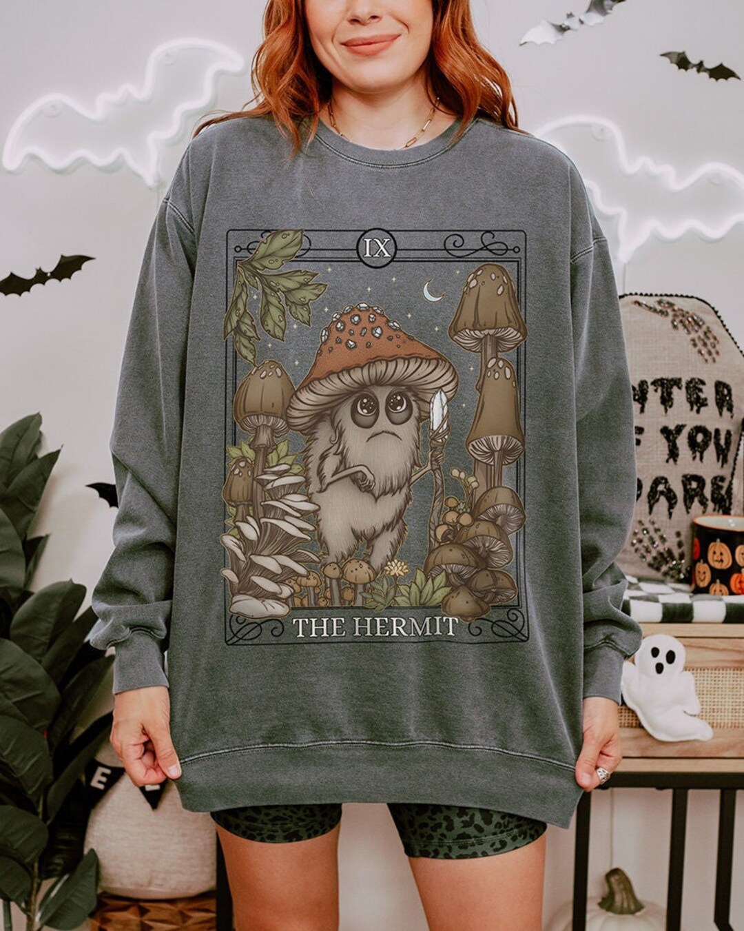 The Hermit Tarot Card Comfort Colors Sweatshirt, Retro Aesthetic ...