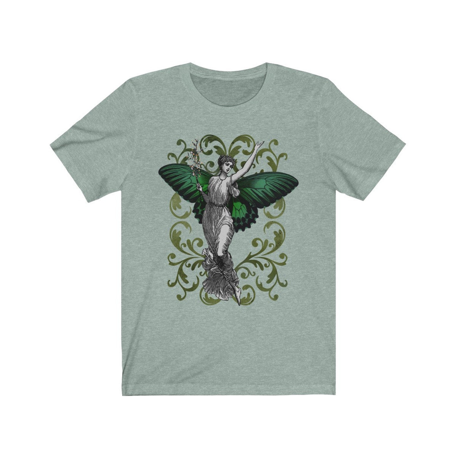 Green Fairy Oversized Tshirt Fairy Grunge Tee Mystical Fae - Etsy