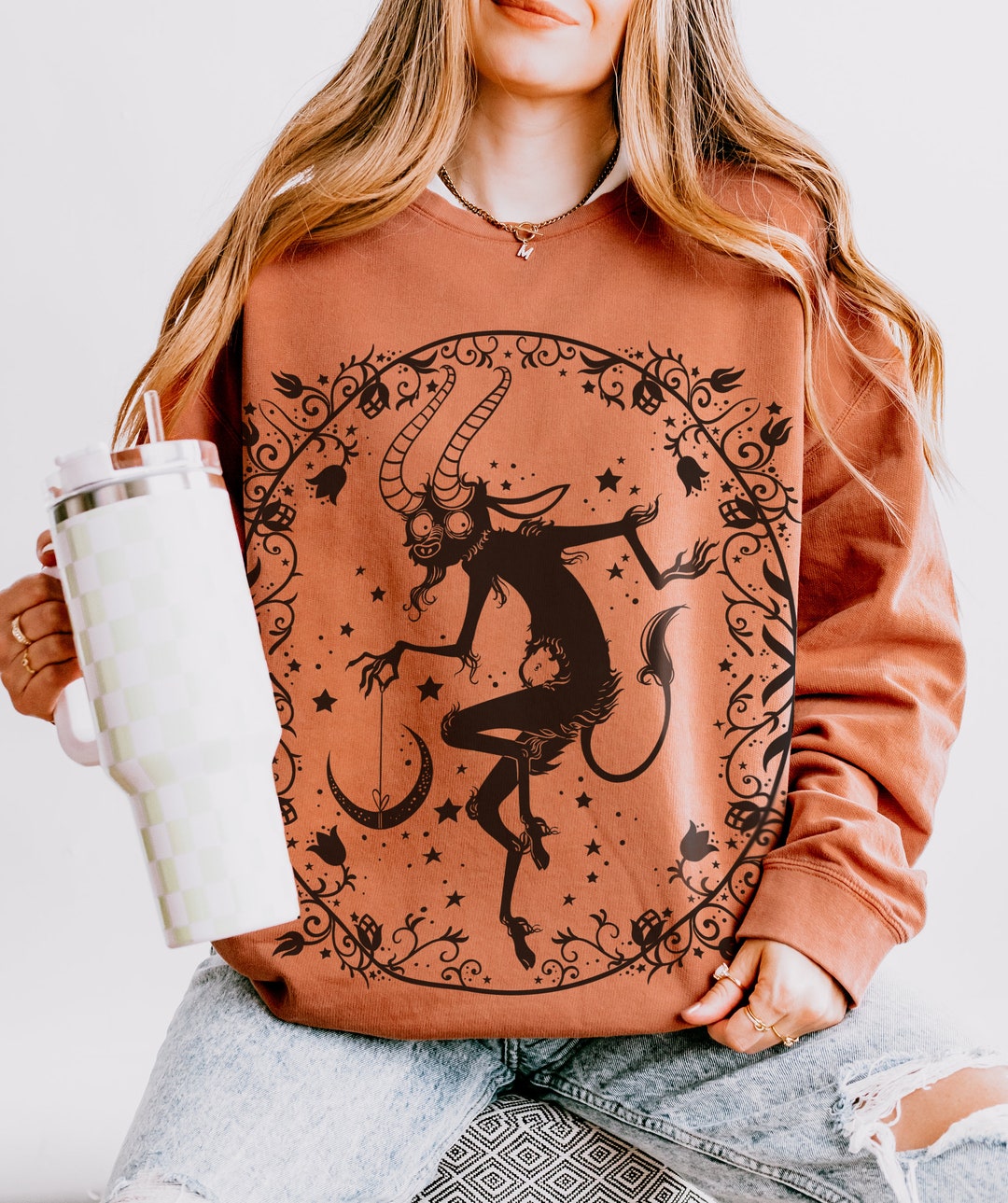 Cryptid Trickster Comfort Colors Sweatshirt: Witchy Halloween Celestial ...