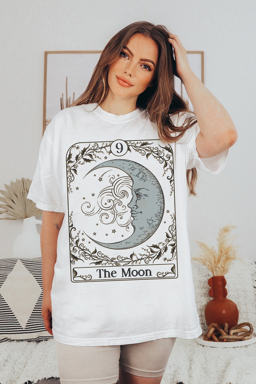 The Moon Custom Tarot Card Tshirt, Vintage Aesthetic Comfort Colors Tee ...