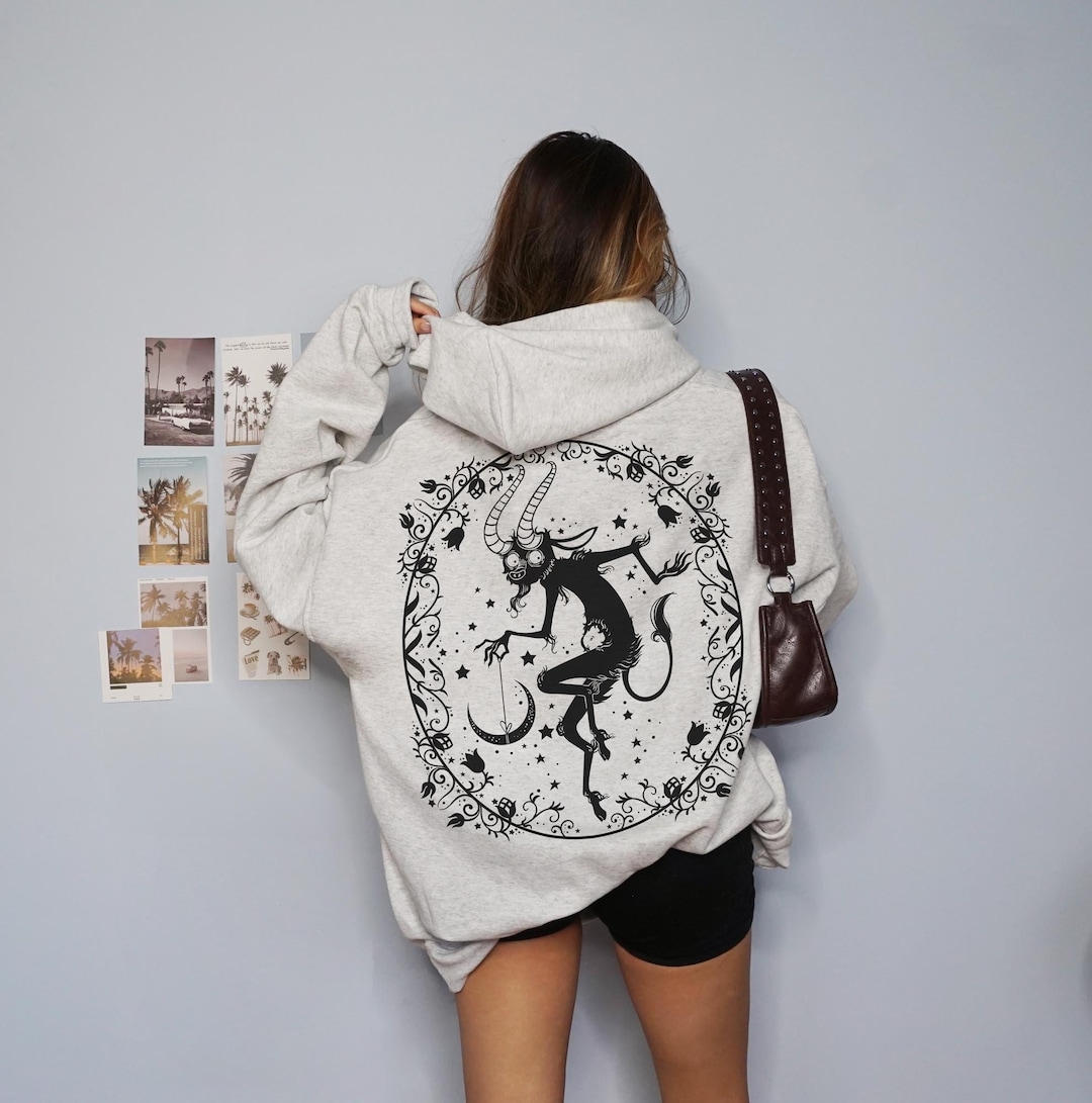 Cryptid Trickster Gothic Hoodie: Celestial Whimsigoth Halloween Shirt ...