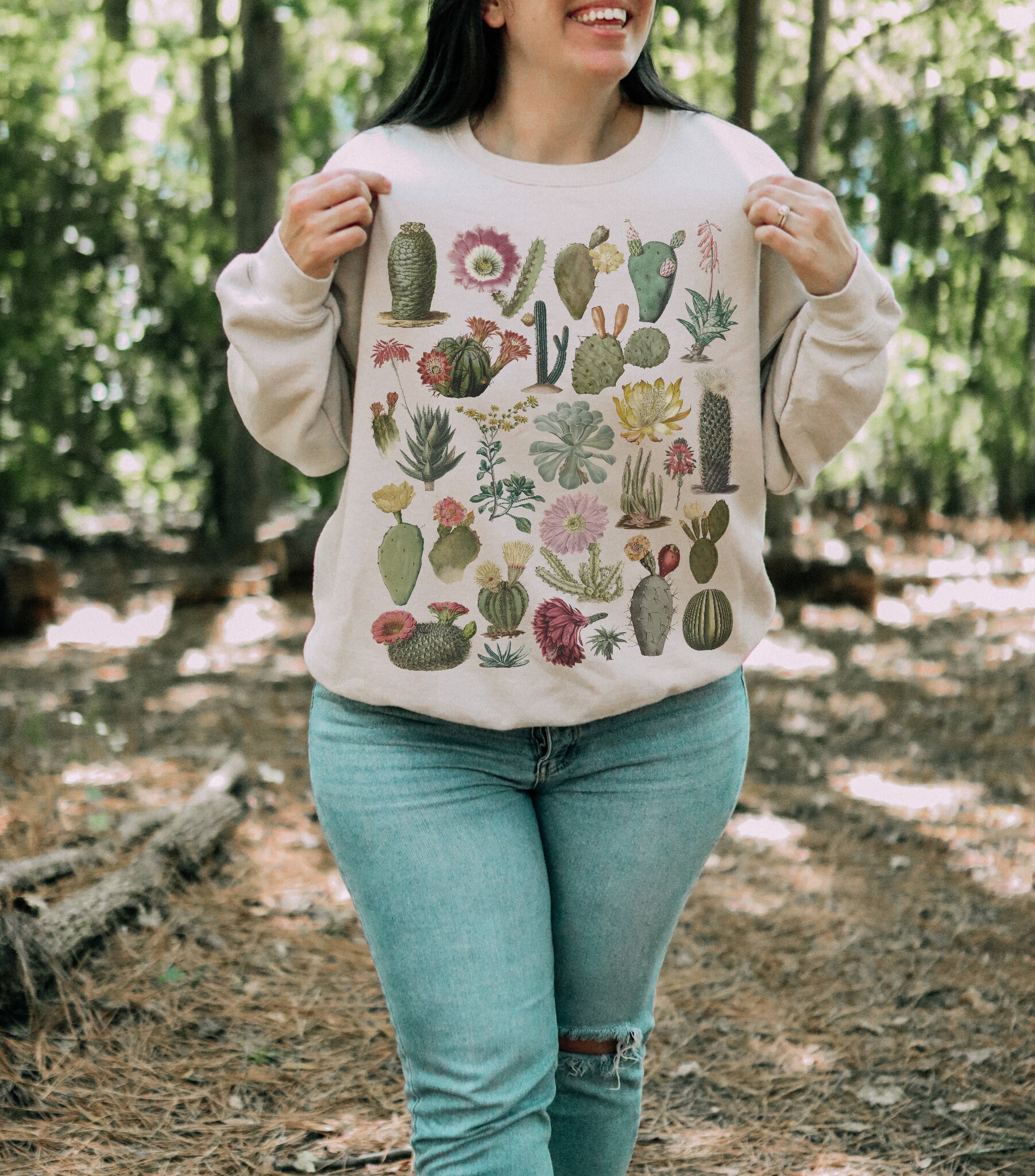 Cactus Shirt Fall Sweatshirt Crewneck Sweatshirt Succulent - Etsy