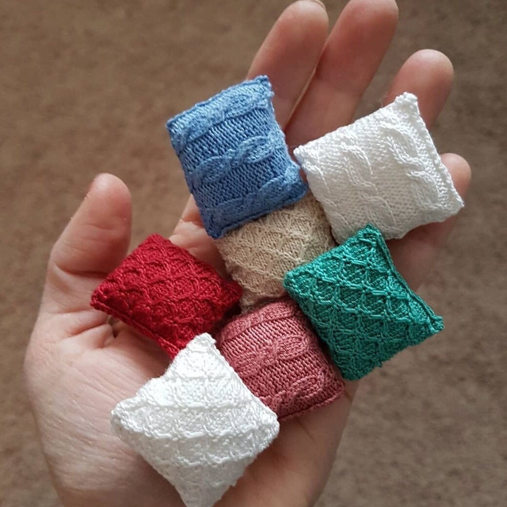 Custom Miniature Knitted Pillow Choose Design and Colour | Etsy