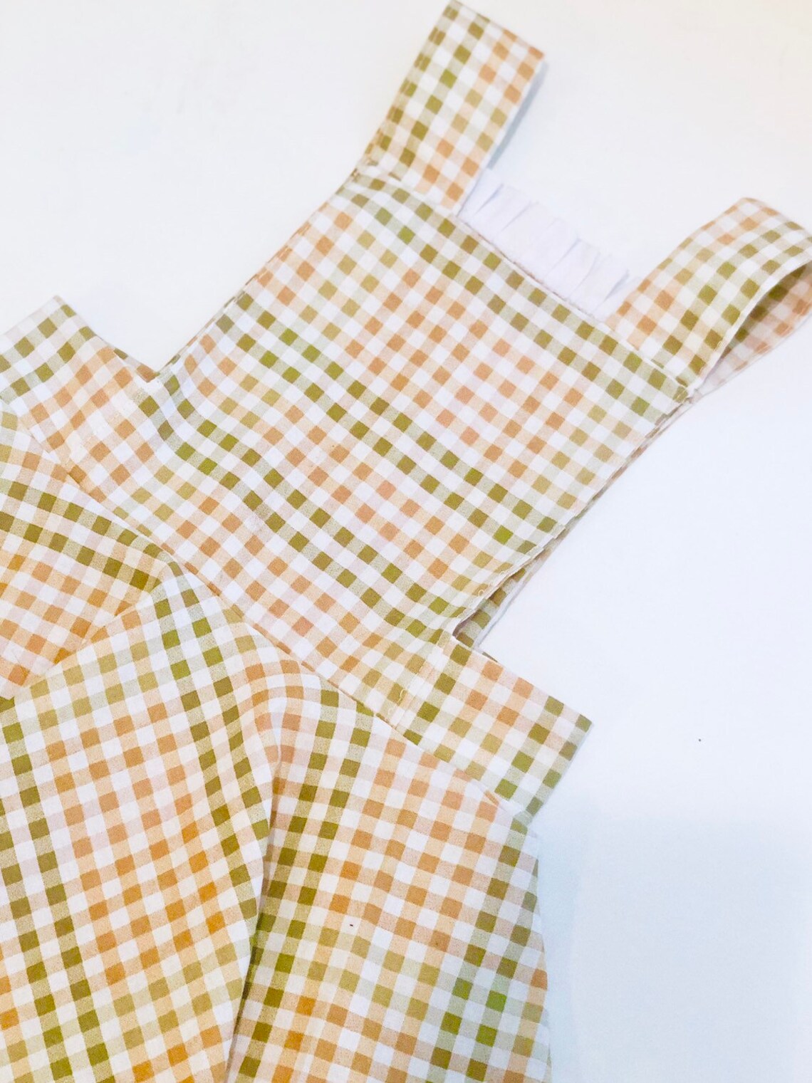 Checkered Dress for Girls Green and Yellow Plaid Gingham | Etsy