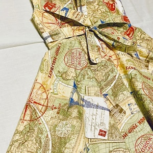 Girls Travel Dress, Around the World, Map Dress, Globe Dress, Vacation ...