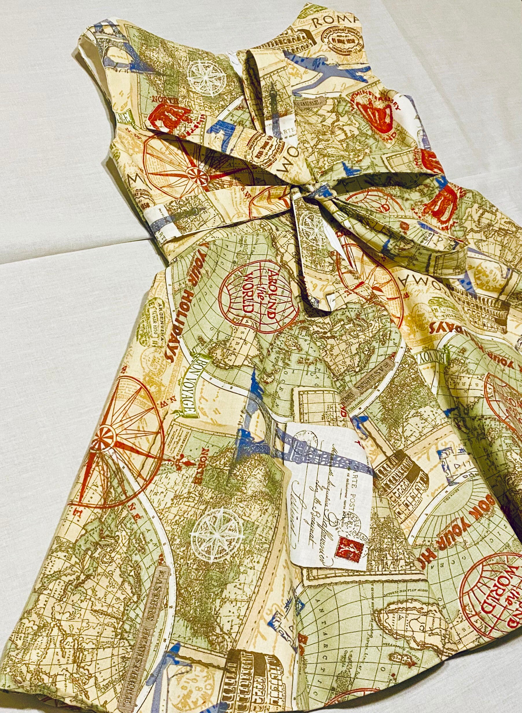 Girls Travel Dress Around the World Map Dress Globe Dress | Etsy