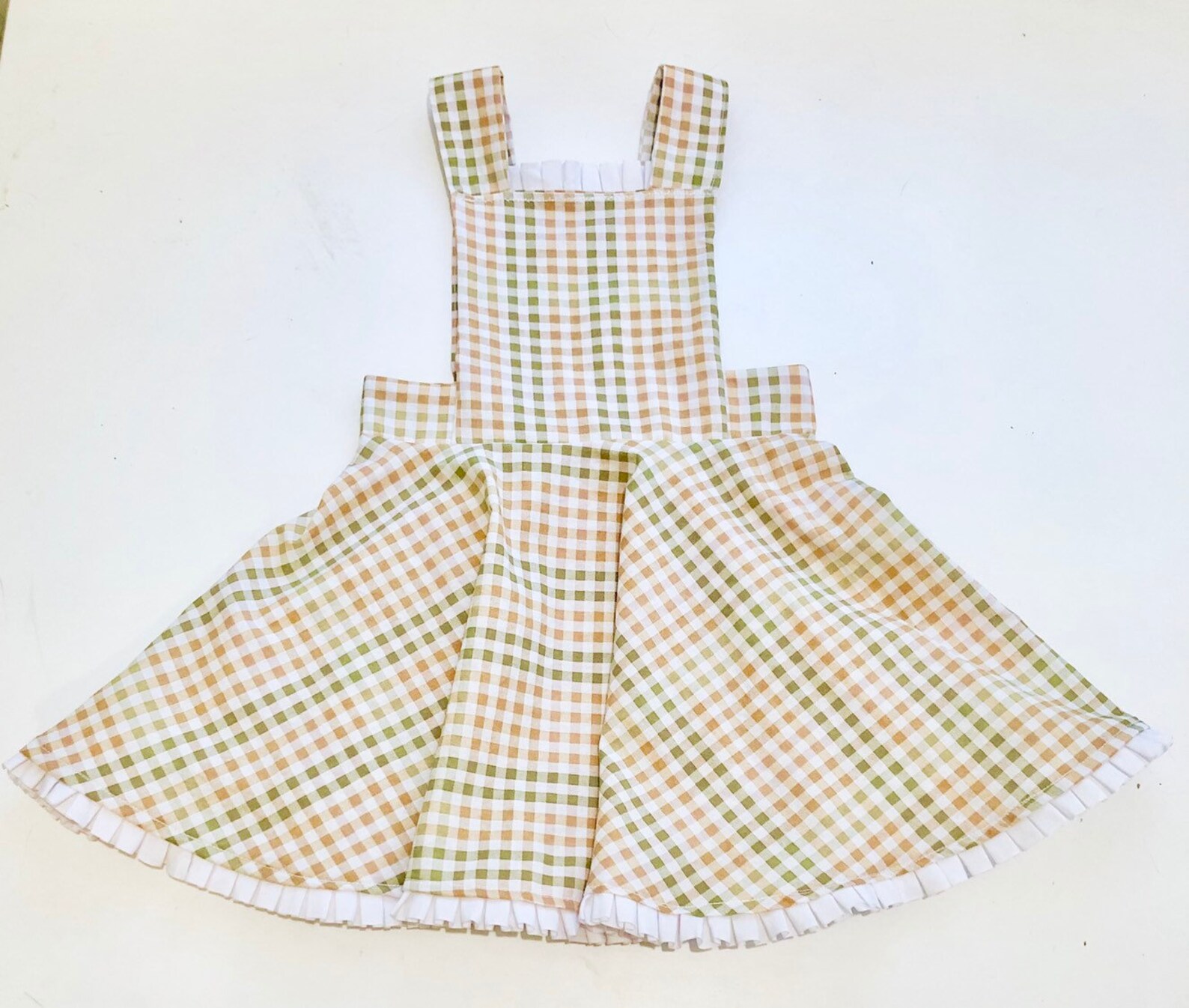 Checkered Dress for Girls Green and Yellow Plaid Gingham | Etsy