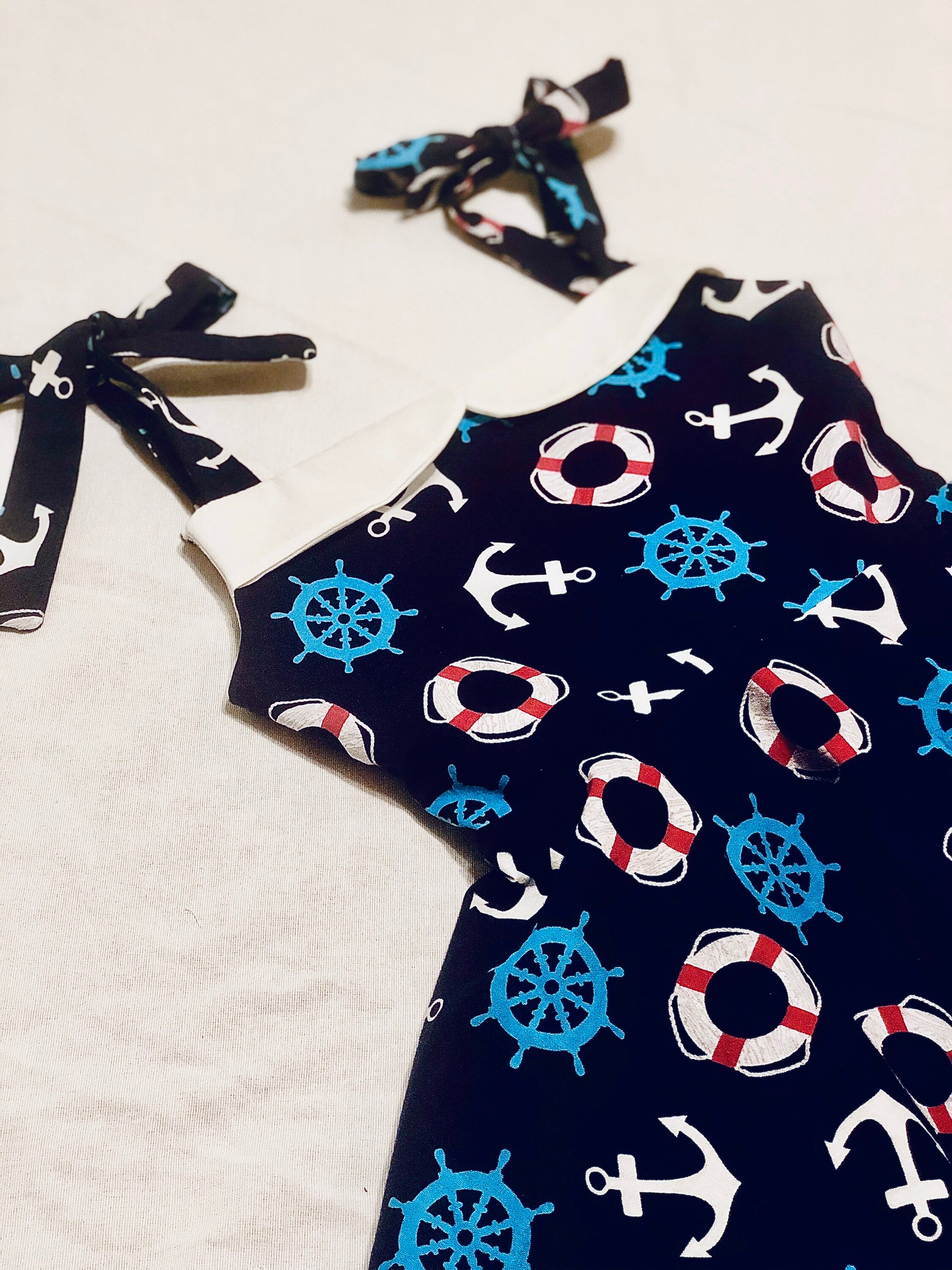 Girls Summer Dress, Girls Sundress, Nautical Dress, Anchor Dress ...
